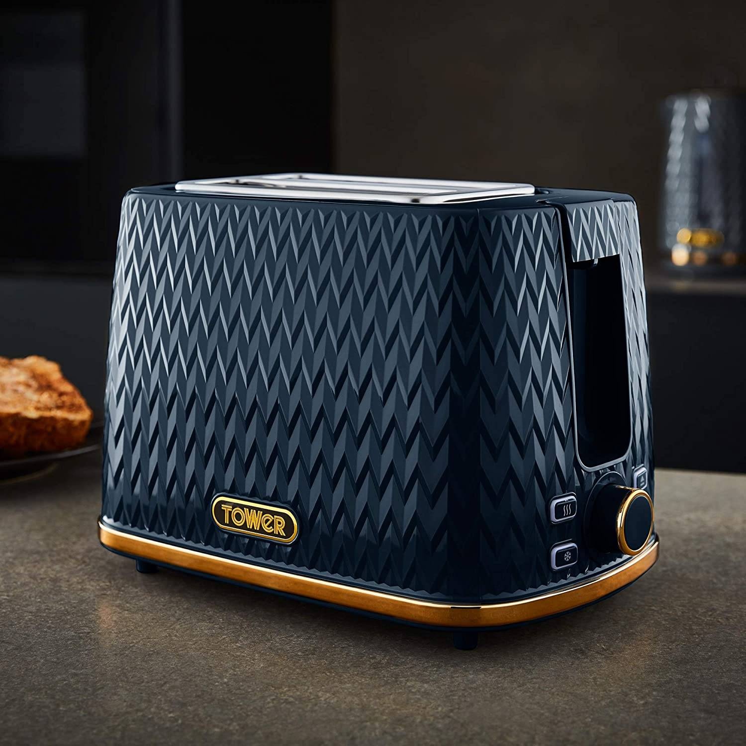 Tower T20054MNB Empire 2 Slice Toaster - Midnight Blue | Downtown