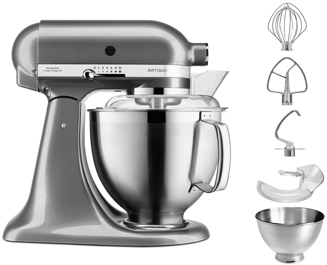 KitchenAid 5KSM185PSBMS 4.8L Stand Mixer - Medallion Silver | Downtown
