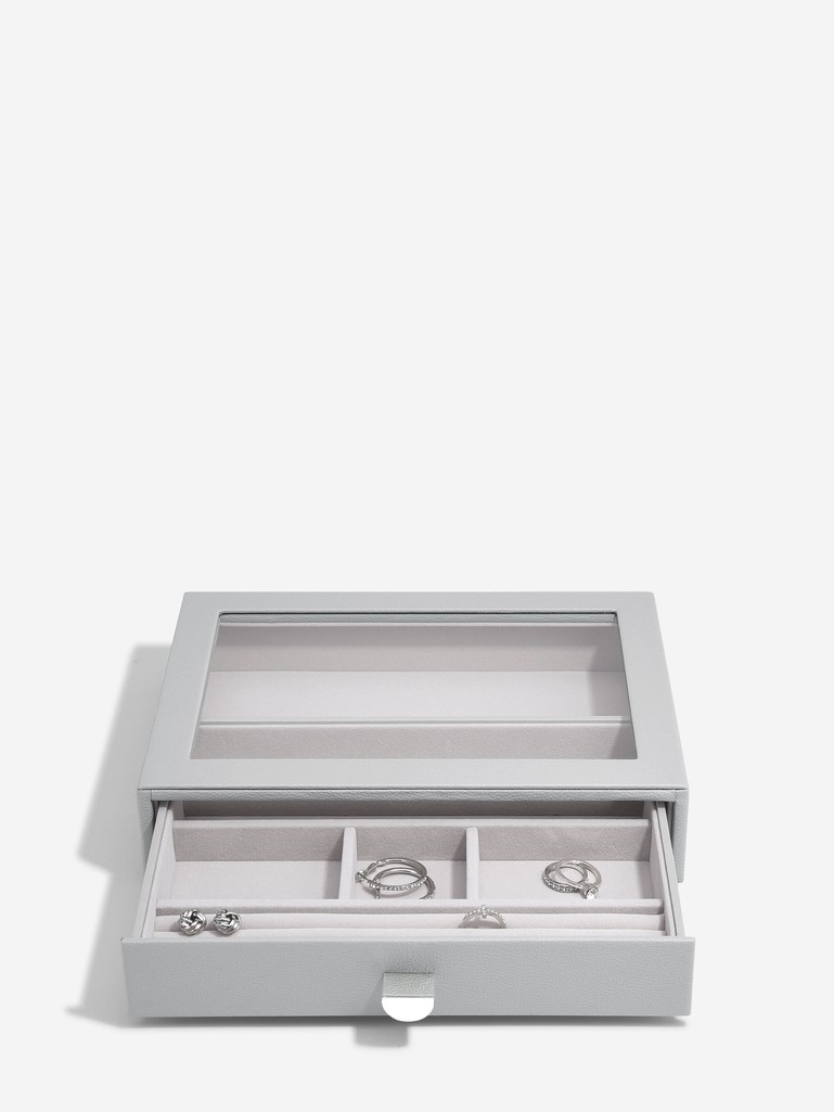 Stackers Pebble Grey Classic Ring/Bracelet Drawer With Glass Lid | Downtown