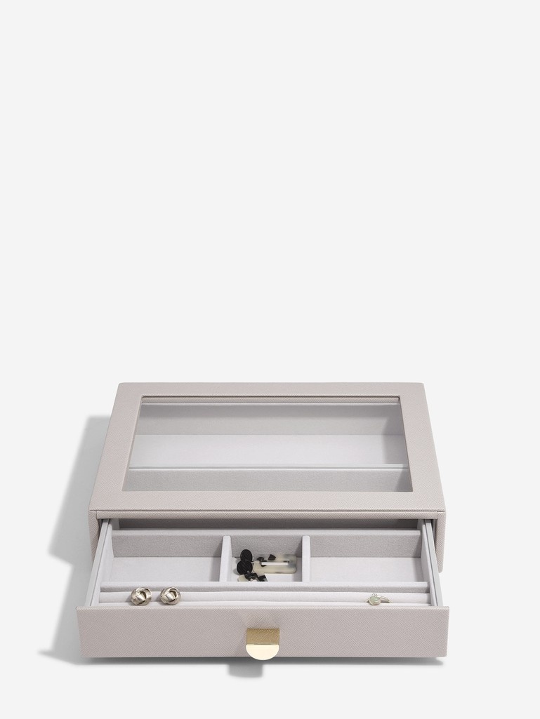 Stackers Taupe Classic Ring/Bracelet Drawer With Glass Lid | Downtown