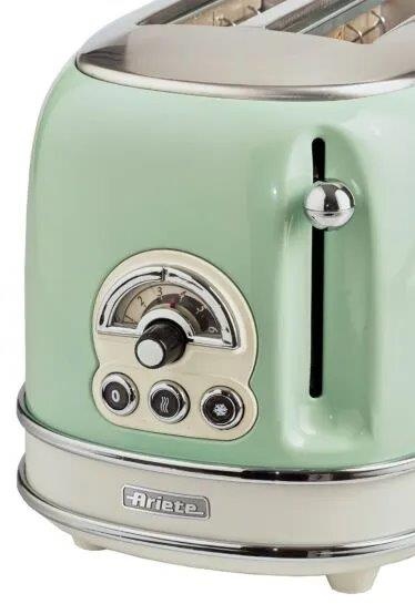 Ariete AR5514 Vintage 2 Slice Toaster - Green | Downtown
