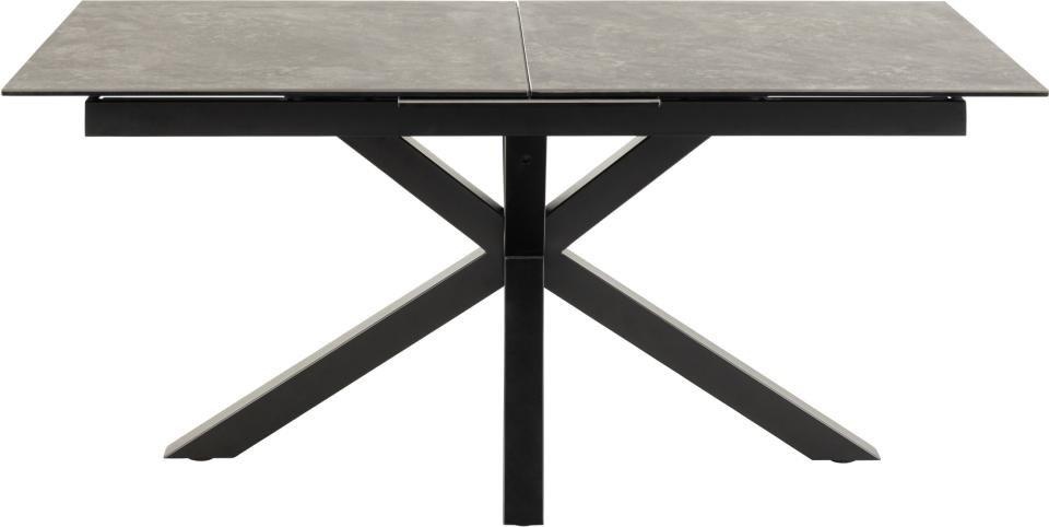 Heaven Extending Dining Table - Black Ceramic With Matt Black Base ...