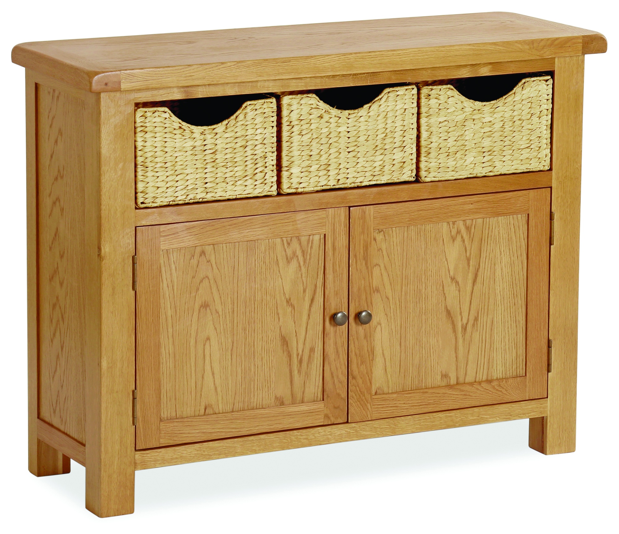 Ascot Rustic Oak Sideboard With Baskets | Downtown