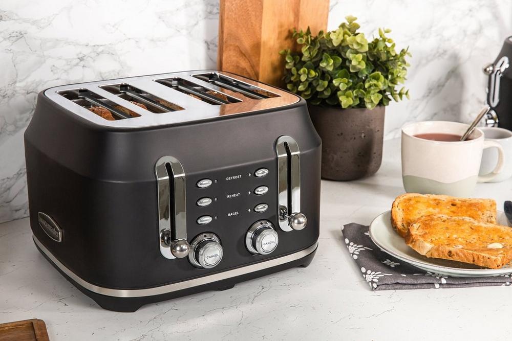 Rangemaster RMCL4201BK Classic 4 Slice Toaster - Black | Downtown