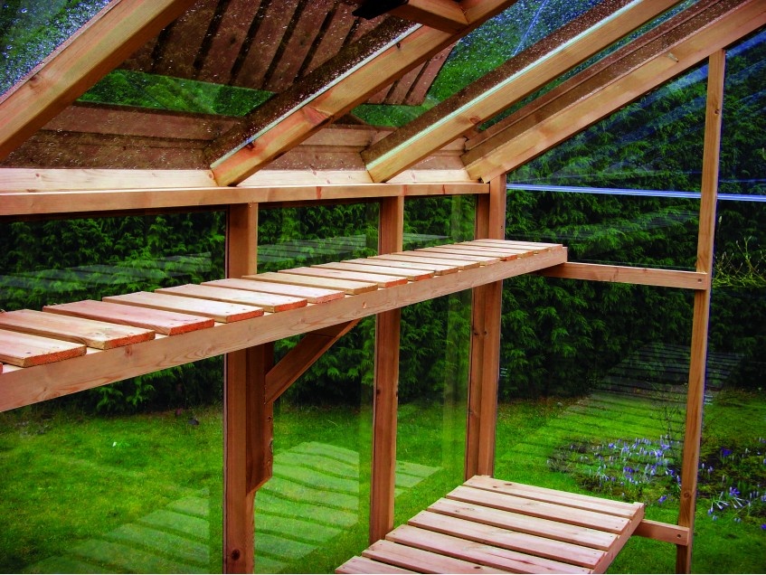 High Level Shelf for the Swallow Rook Potting Shed - Oiled Wood Finish ...