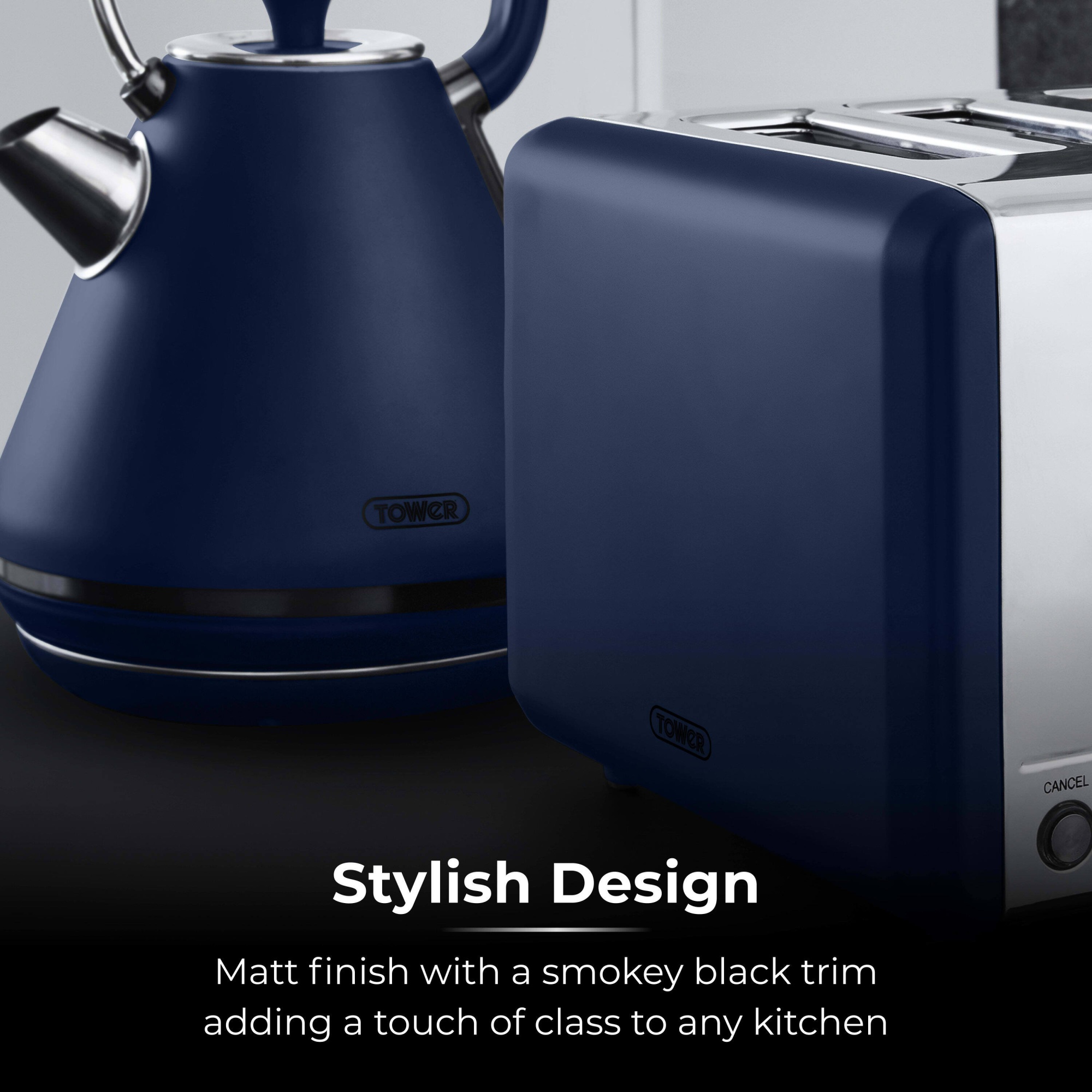 Tower Sera 4 Slice Toaster - Midnight Blue | Downtown