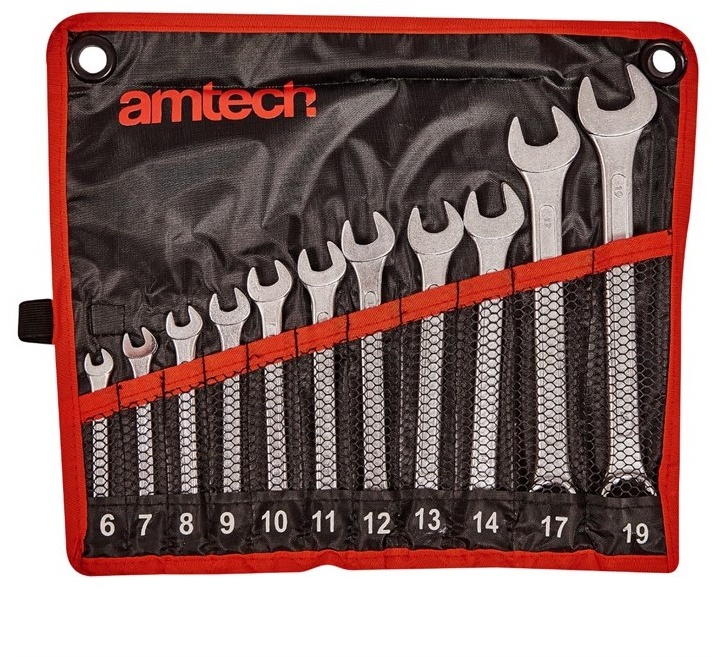 Amtech 11 piece combination spanner set with storage pouch| Downtown