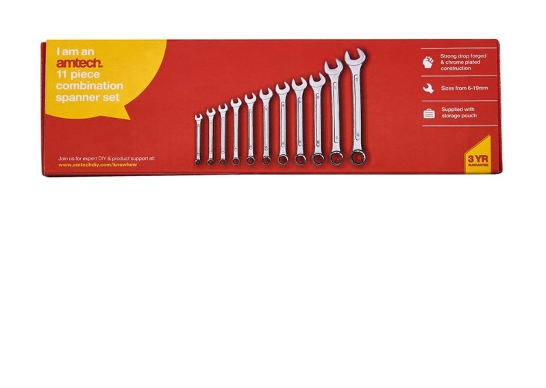 Amtech 11 piece combination spanner set with storage pouch| Downtown