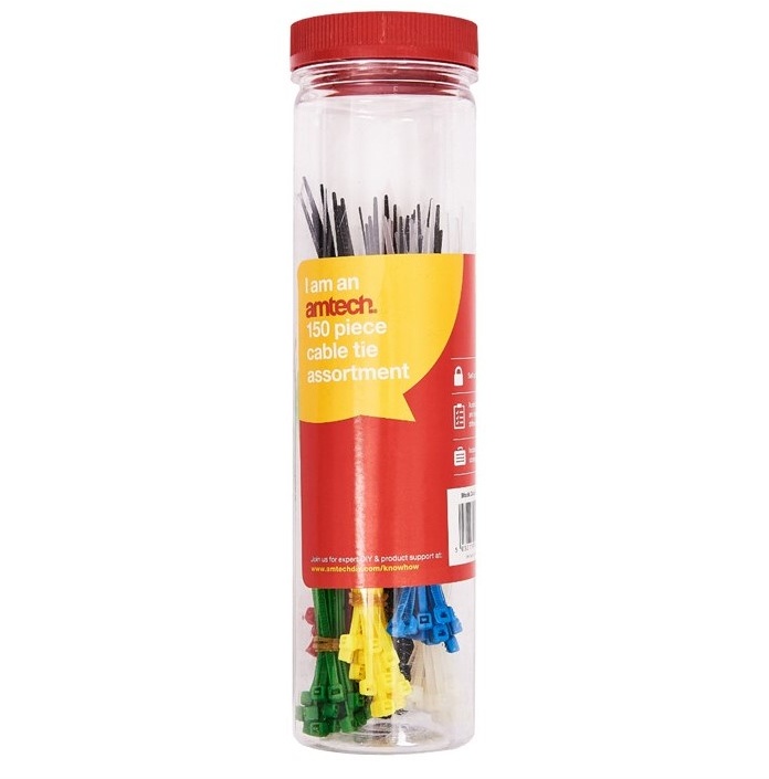 Amtech 150 Piece assorted cable tie set| Downtown