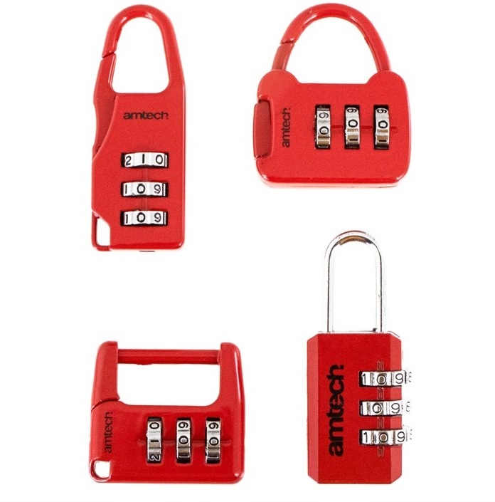 Amtech 4 Piece combination padlock set| Downtown