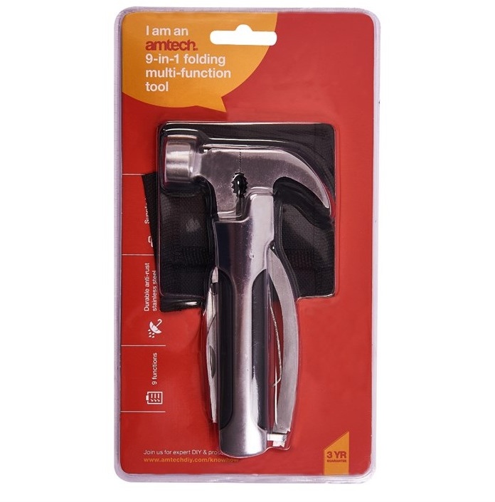 Amtech 9-in-1 Hammer head multi-function tool| Downtown