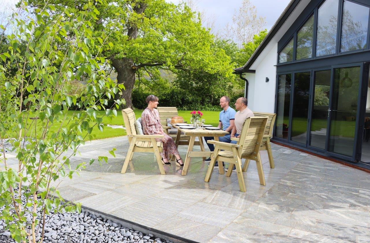 Zest Garden Freya 6 Seater Wooden Dining Set | Downtown