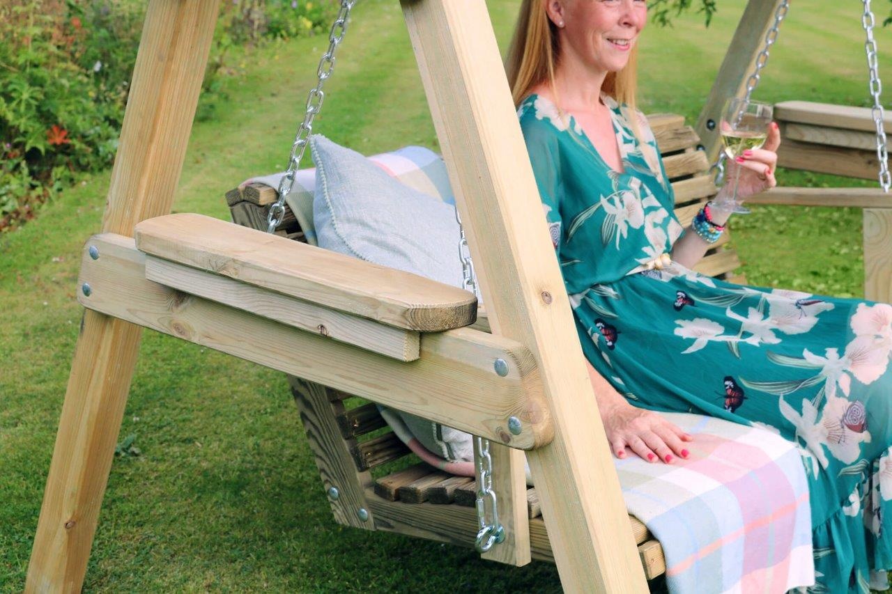 Zest Garden Miami 2 Seater Wooden Swing | Downtown