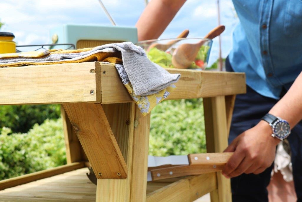 Zest Garden Wooden BBQ Side Table | Downtown