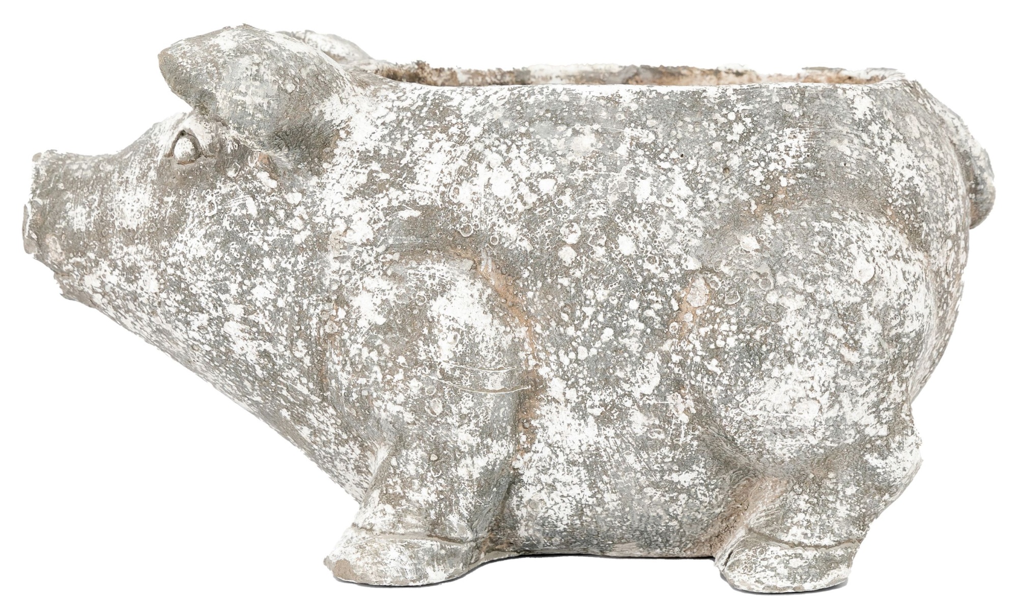 Pig Cement Planter Large - Antique White | Downtown