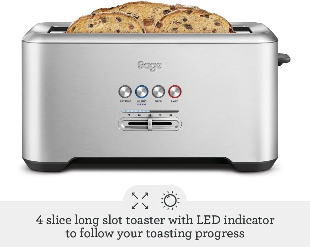 Sage BTA730 The Bit More 4 Slice Toaster - Stainless Steel | Downtown