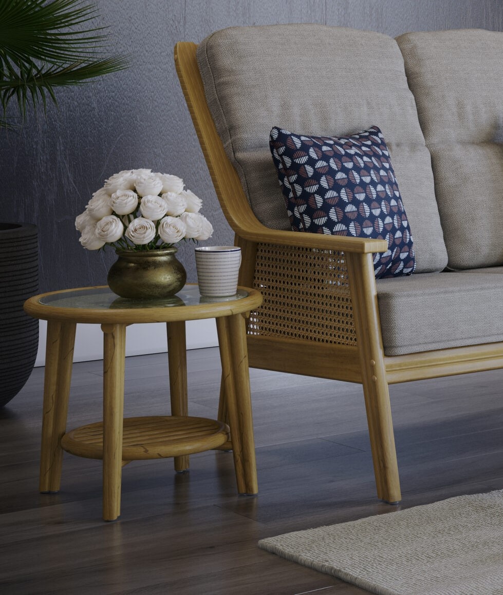 Daro Dingley 50cm Glass Top Round Side Table | Downtown