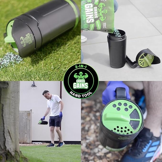 Grass Gains 3-in-1 Fertiliser Hand Spreader Shaker | Downtown