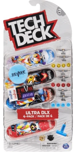 Tech Deck Finger Board Ultra DLX 4 Pack (Assorted Styles) | Downtown