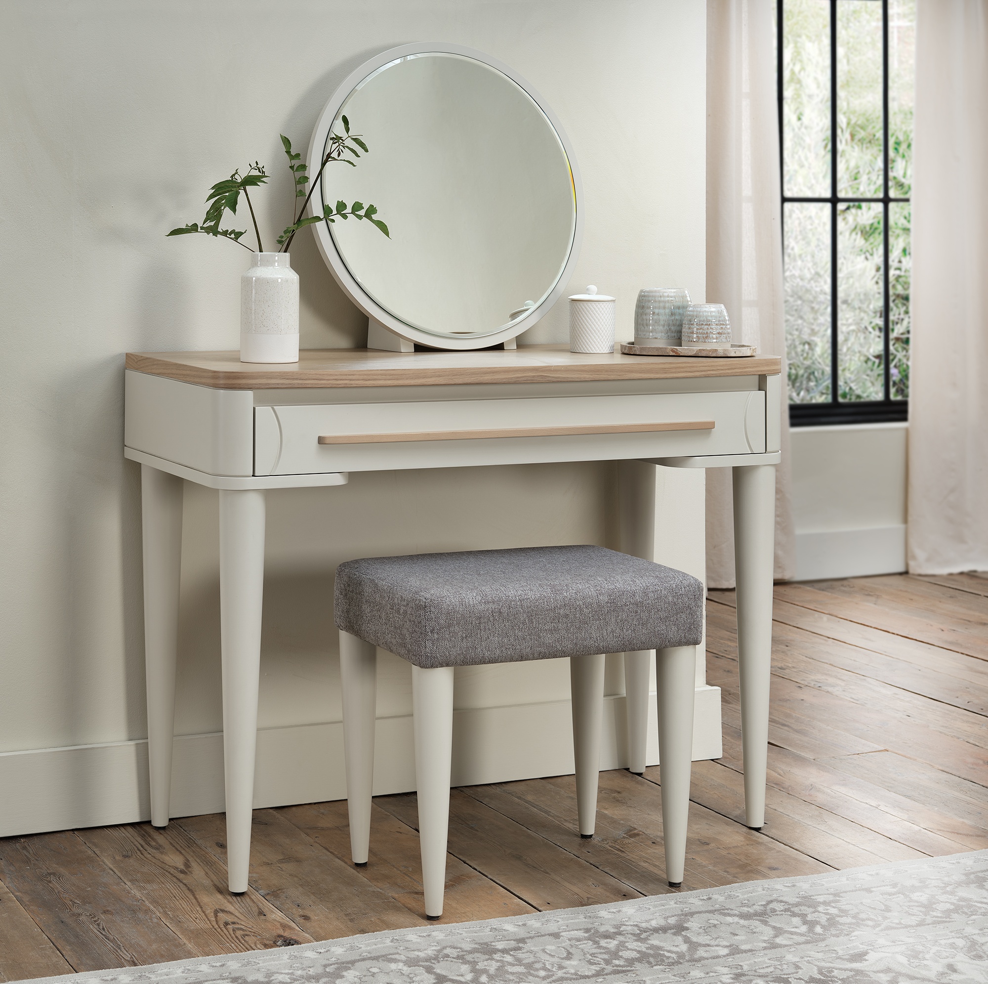 Delta Scandi Oak & Soft Grey Dressing Table | Downtown