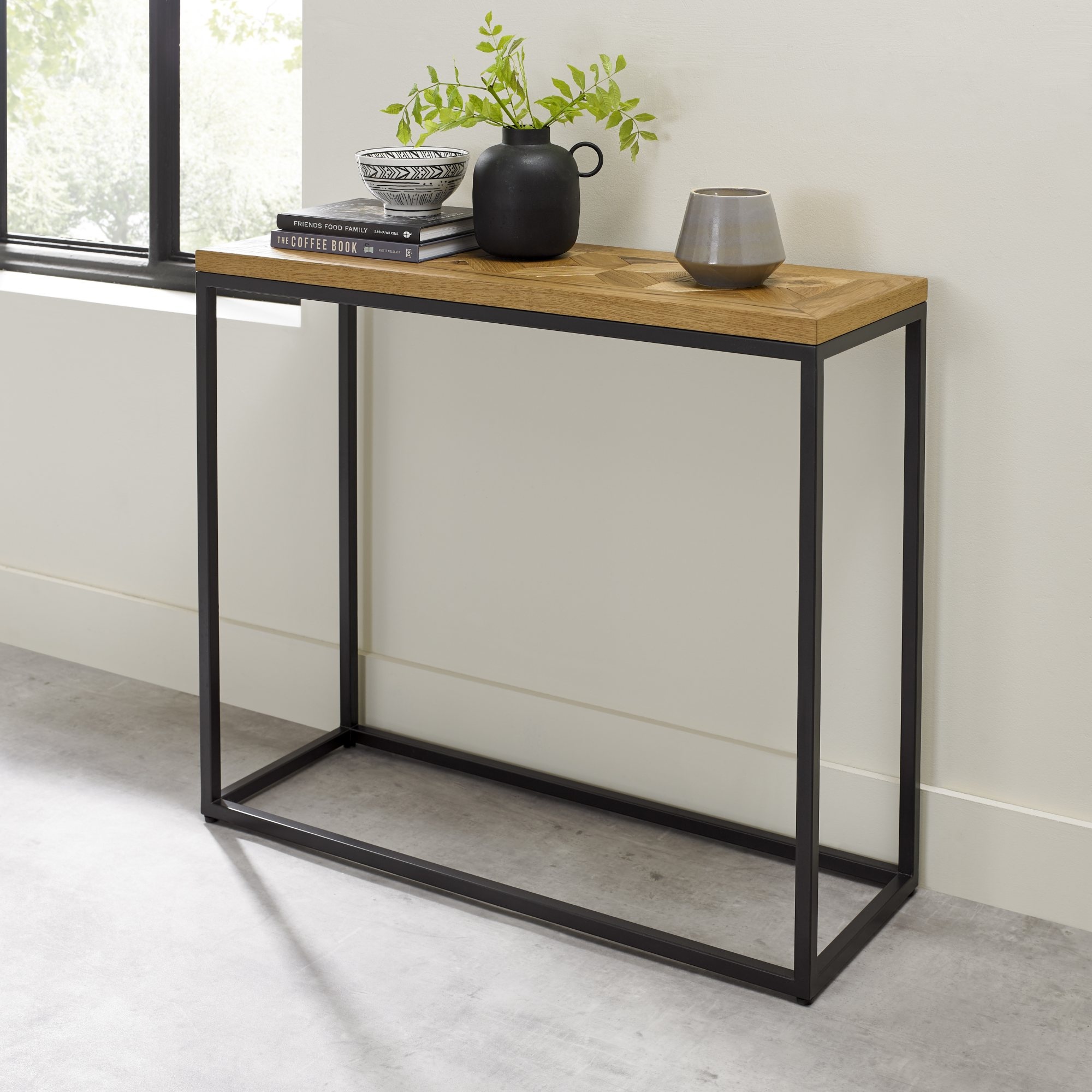 Vancouver Rustic Oak Narrow Console Table | Downtown
