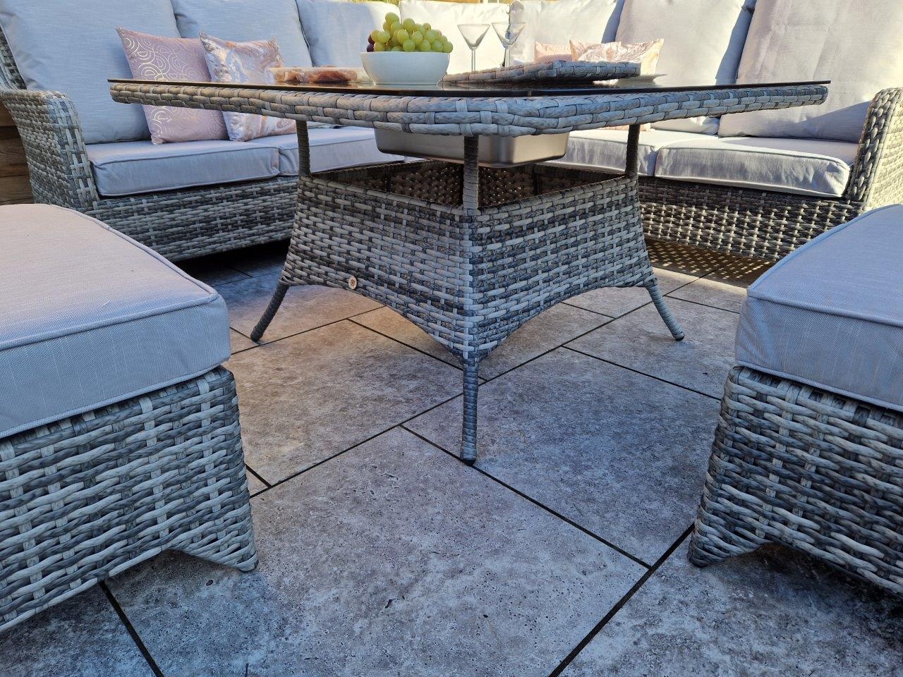 Signature Weave Sarah Corner Set With Ice Bucket - Grey | Downtown