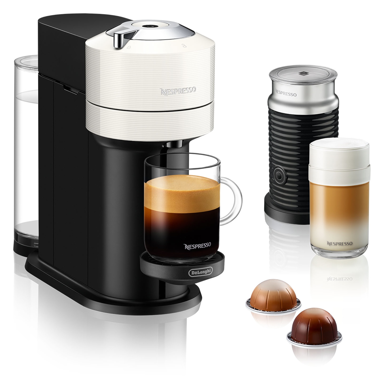Nespresso ENV120.WAE Vertuo Next Coffee Machine With Aeroccino - White ...