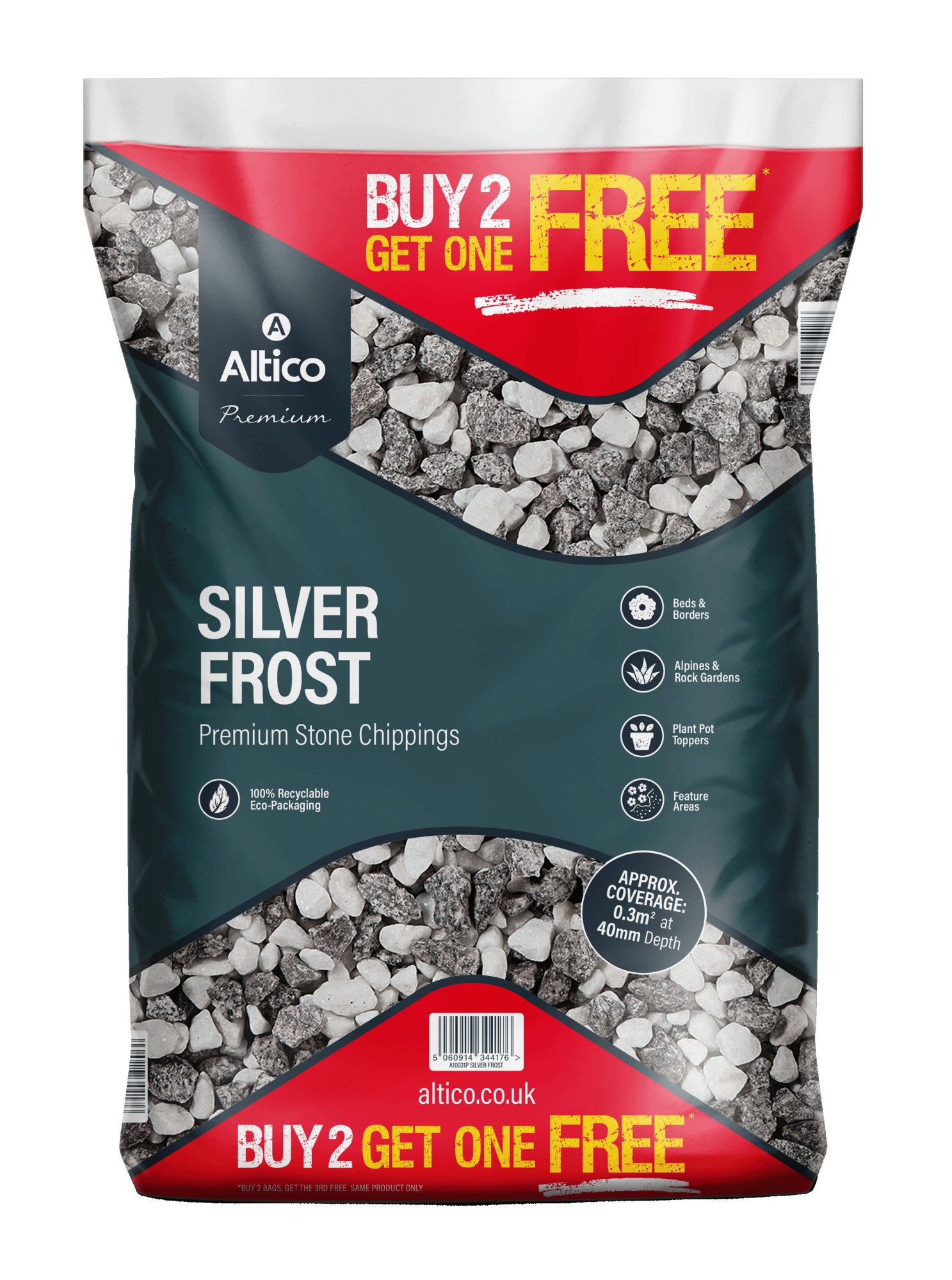 Altico Premium Natural Stone Chippings - Silver Frost | Downtown