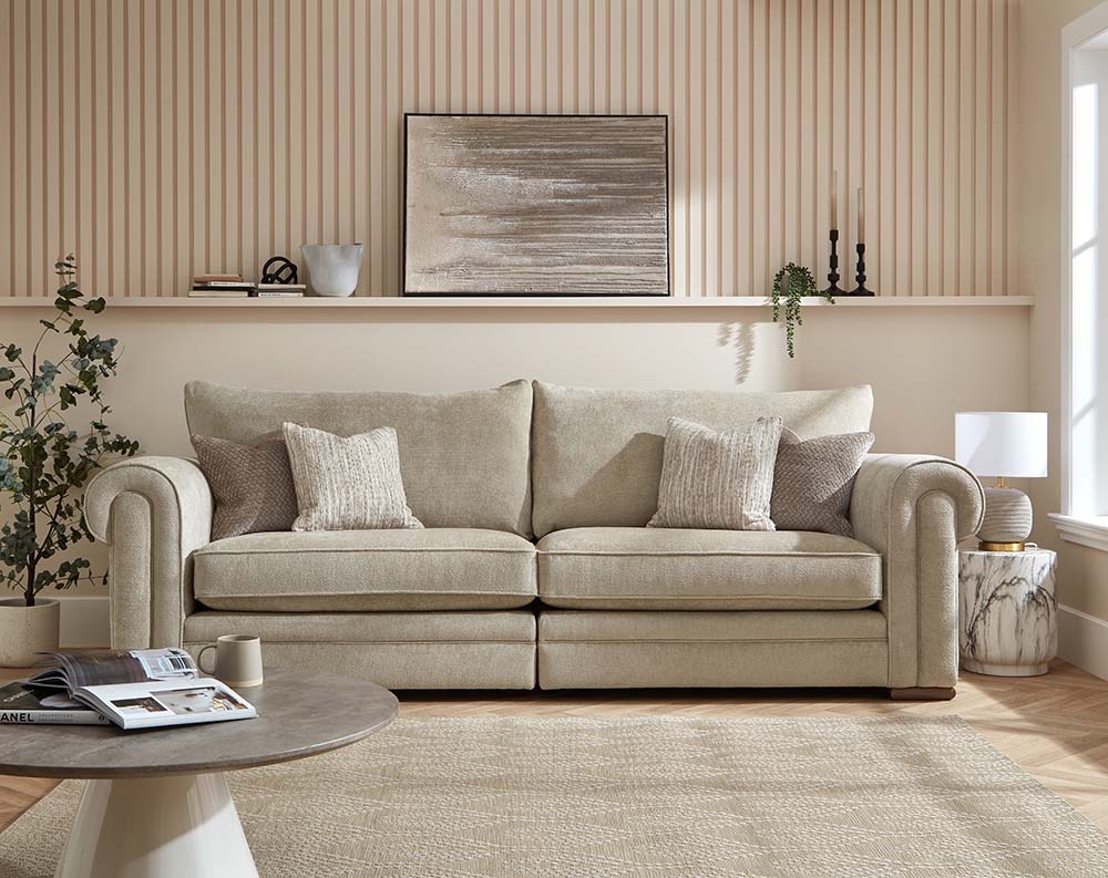 Olympus Extra Large Standard Back Fabric Split Sofa | Downtown