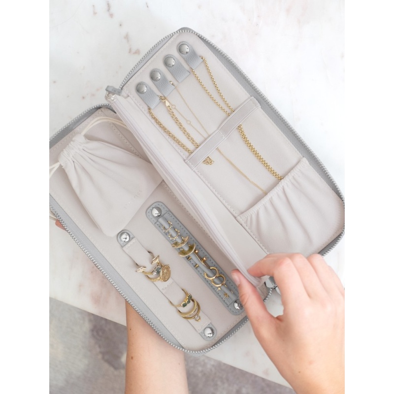 Stackers Pebble Grey Jewellery Roll | Downtown