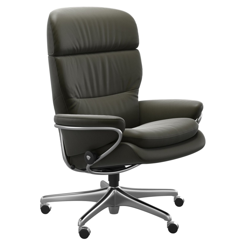 Stressless Rome With Adjustable Headrest Office Chair Steel Base | Downtown