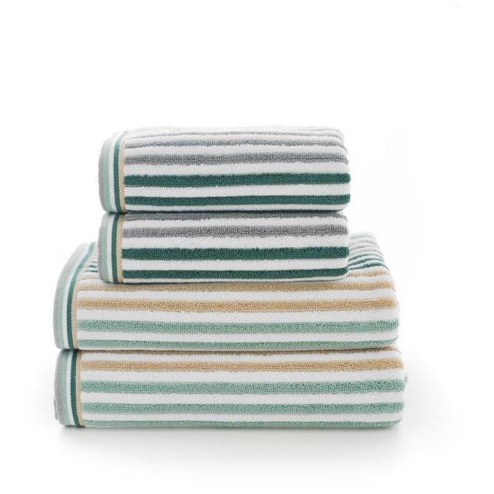 Blue and green striped towels store