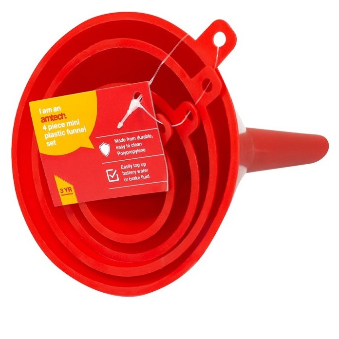 Amtech 4pc Mini Plastic Funnel Set| Downtown