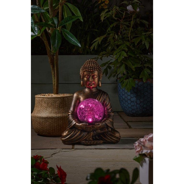 Smart Solar Gazing Buddha Solar Figurine | Downtown